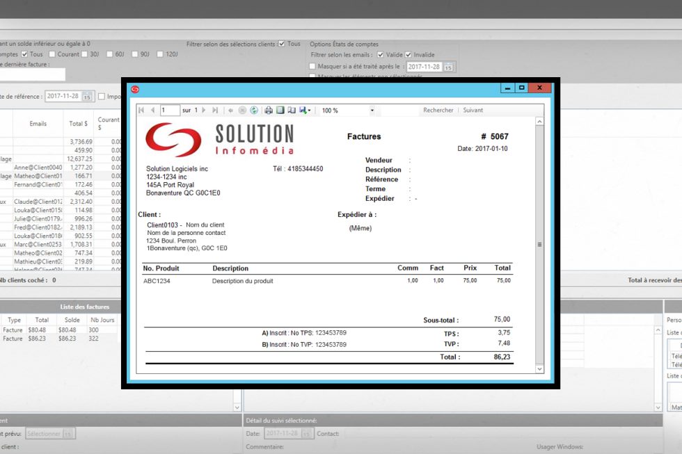 Acomba - Gestion des recevables